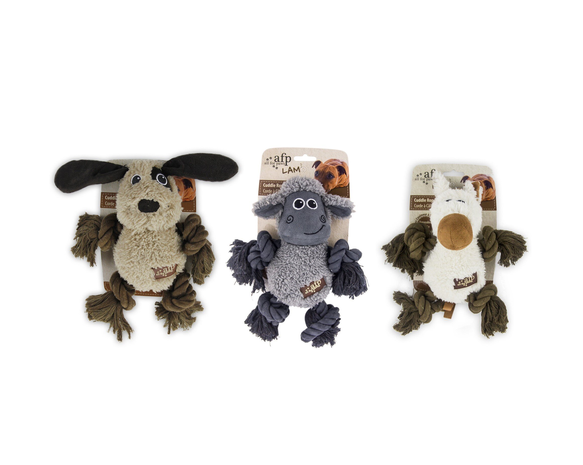 AFP Lambswool - Cuddle Body Rope Dog Toy Single (Assorted) - Dog-Toys ...
