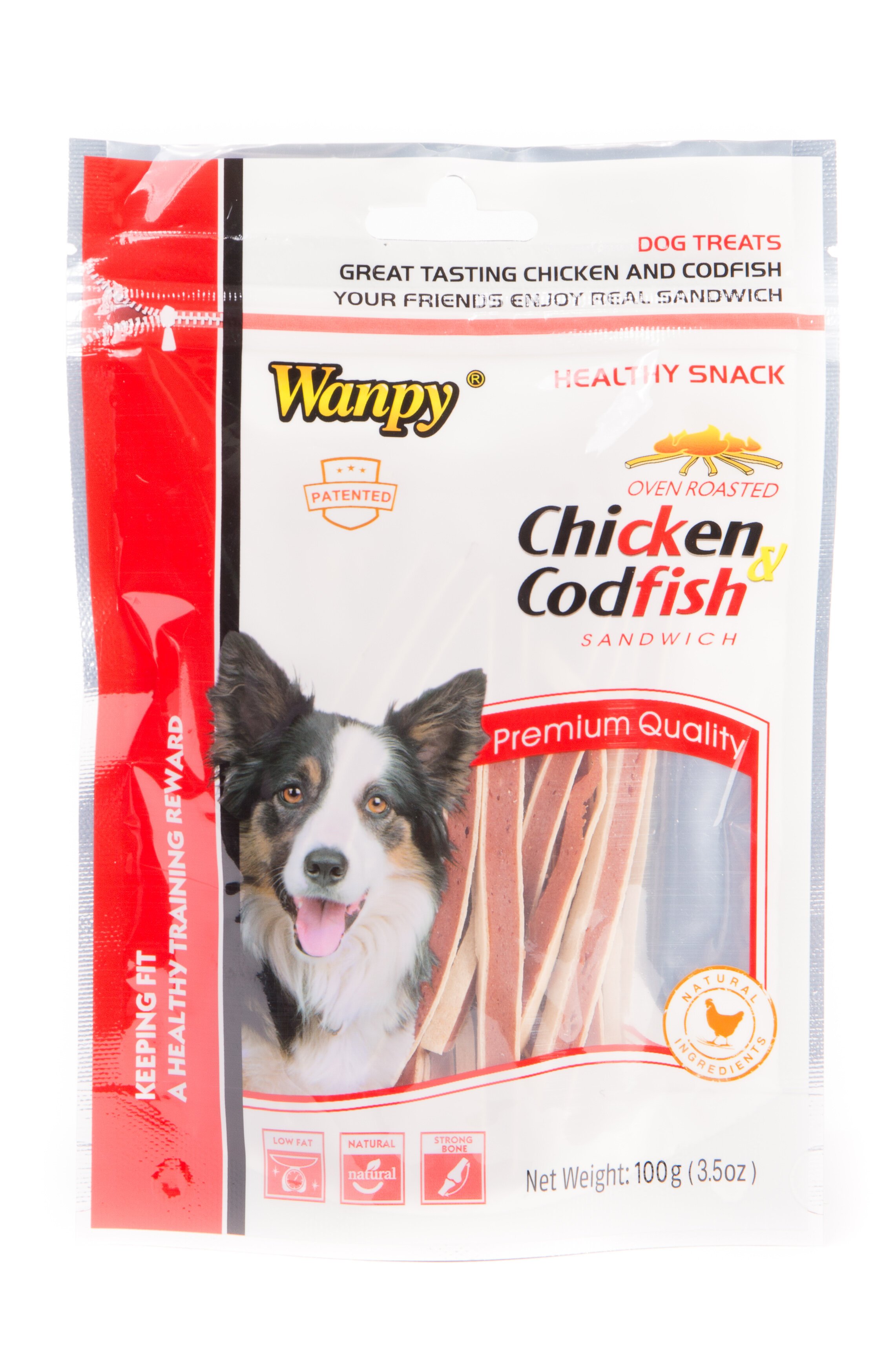 Wanpy Chicken & Codfish Sandwich Treat - Dog Treats NZ – Pet.kiwi - Wanpy