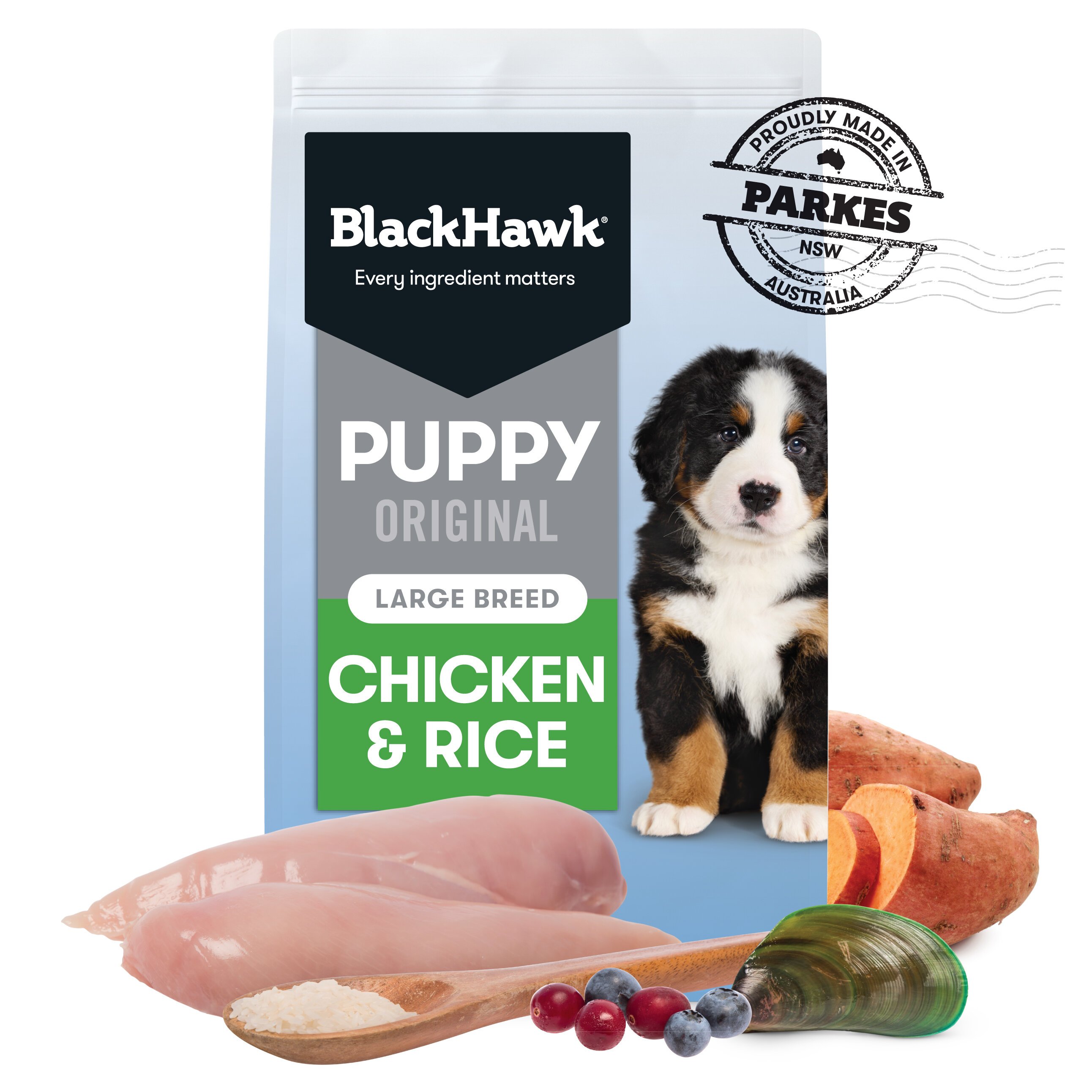 Black Hawk Large Breed Chicken Rice Puppy Food Dog Food Treats Dry Food Pet Shop Auckland Pet.kiwi BlackHawk