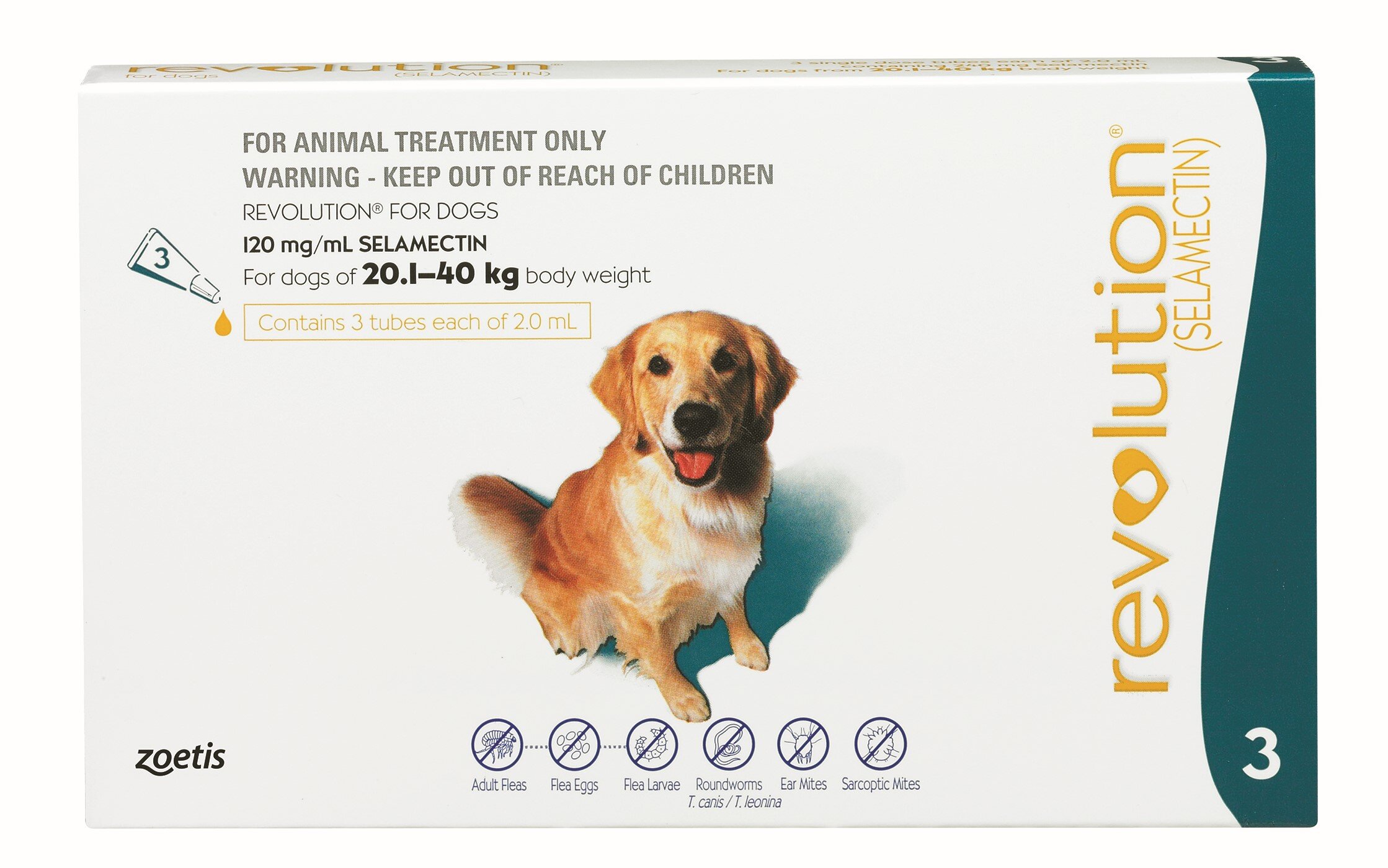 Revolution Large Dog 20-40kg - Dog-Flea & Worm-Flea Treatments : Pet ...